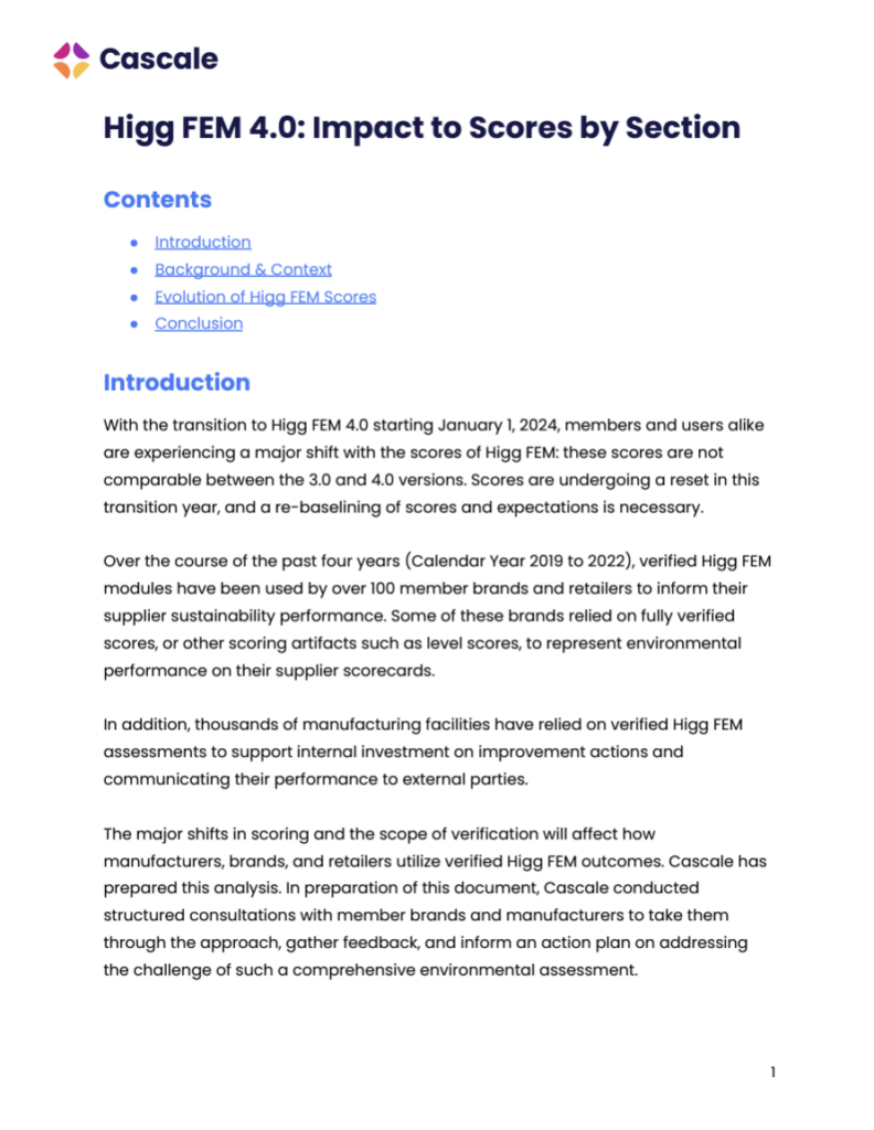 Higg FEM 4.0 - Cascale