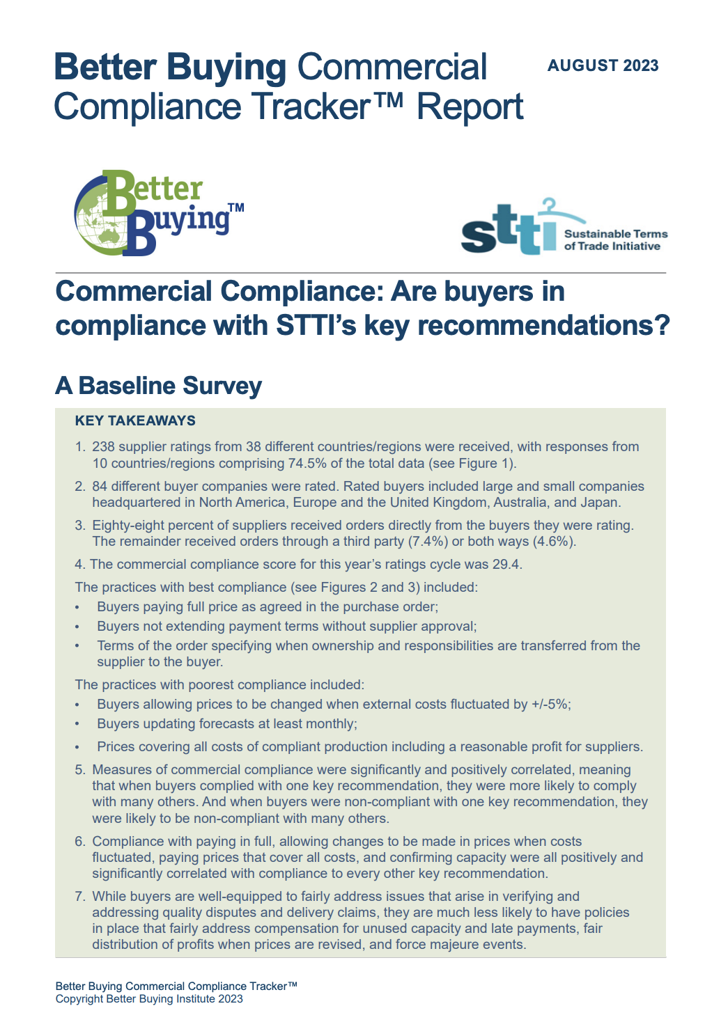 Better Buying Commercial Compliance Tracker - Cascale